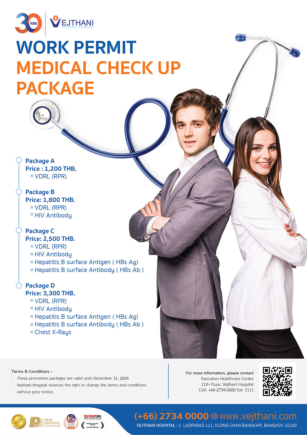 Work Permit Medical Check up Package - Vejthani Hospital | JCI ...