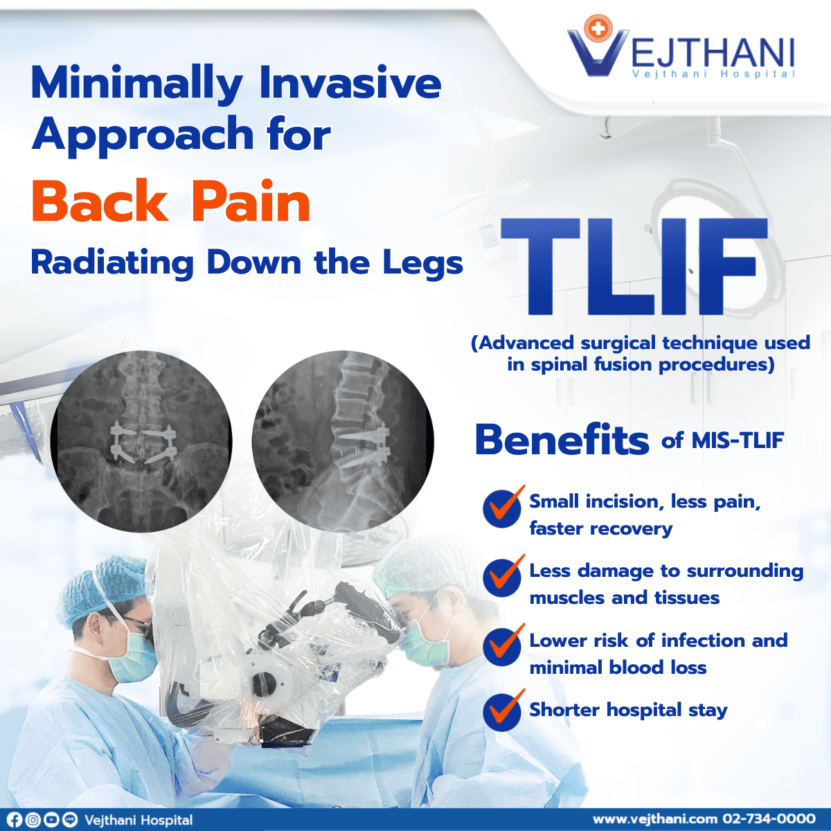 Say Goodbye to Back Pain Radiating to the Legs with MIS-TLIF - Vejthani ...